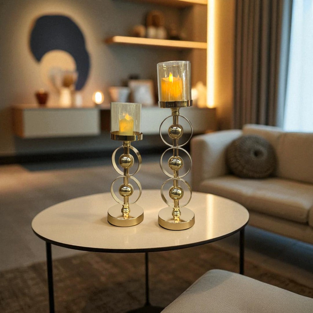 Celestia Brass & Crystal Candle Tower – Interior Square